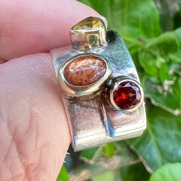 Jewelry | Vintage Michou 925 Ss Gold Vermeil Garnet Citrine Cherry ...